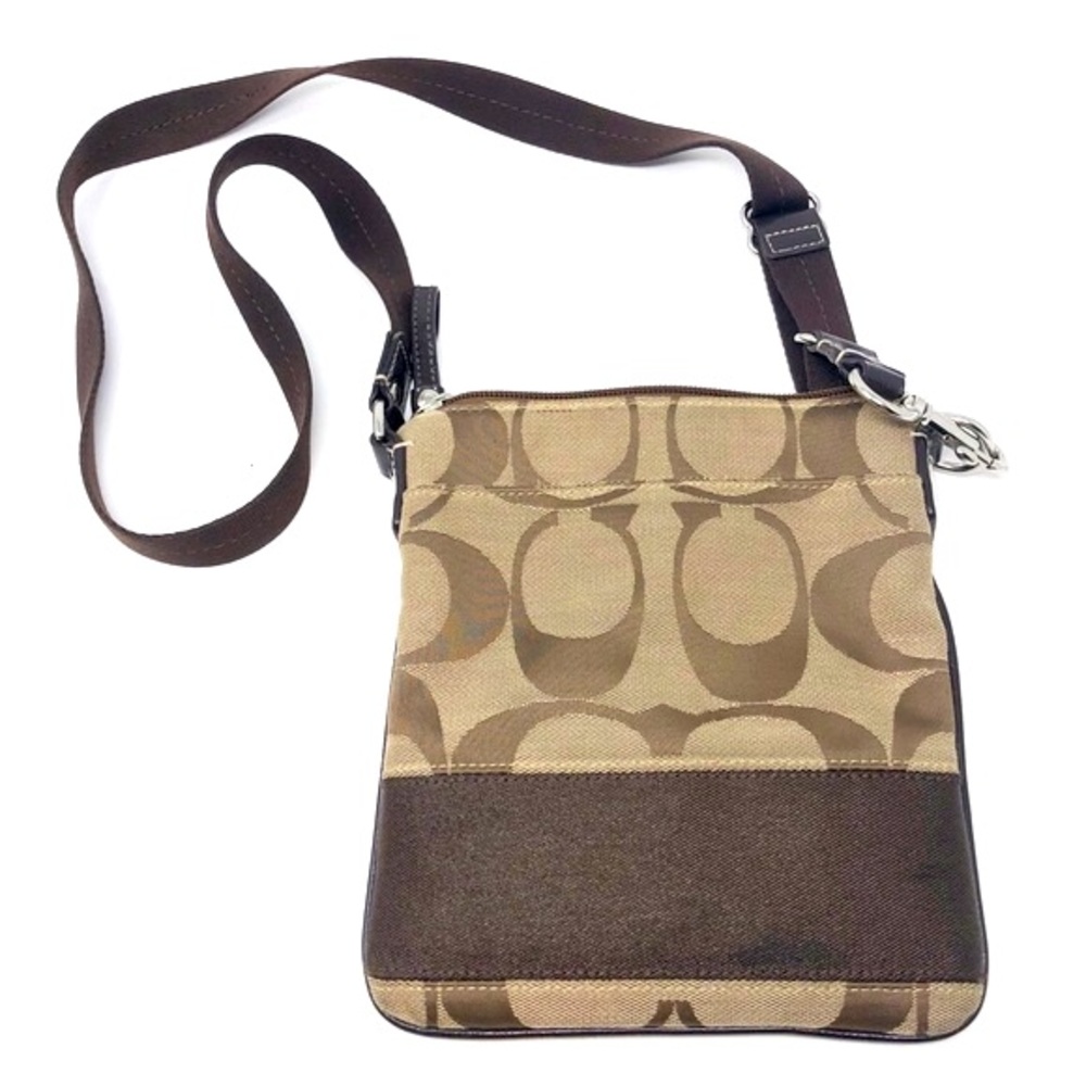 Coach Signature Brown Mini Crossbody Bag - Gem
